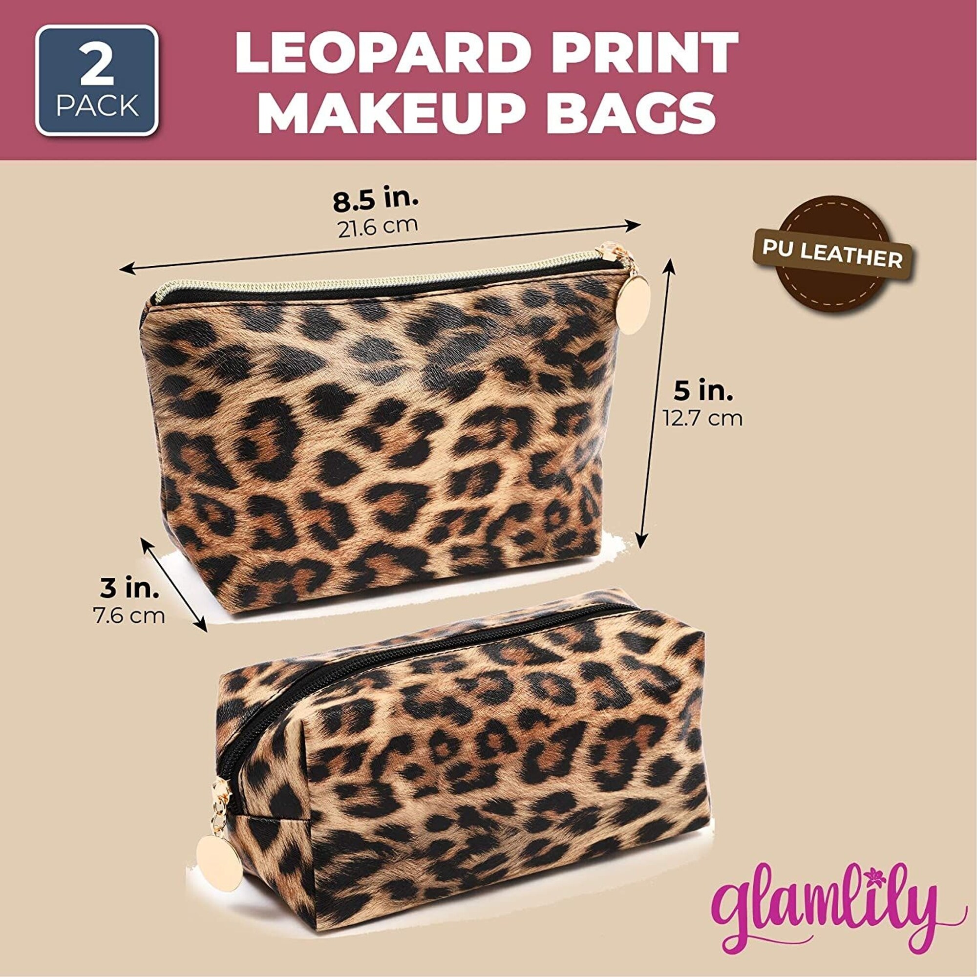 leopard print makeup bag