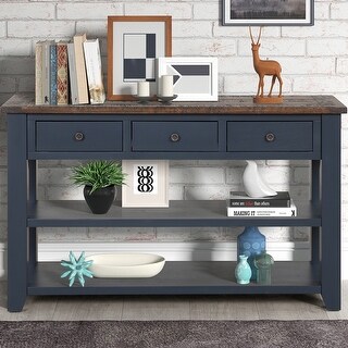 Classic Vintage 48" Console Table with 3 Storage Drawers & 2 Open ...
