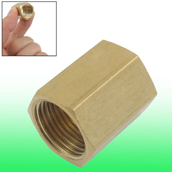 3/8" PT Female Thread Dia Hex Rod Coupling Straight Connector Fitting ...