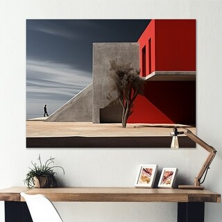 Designart "Red Towers Mimalism Scenery Photo" Towers Wall Art - Bed ...