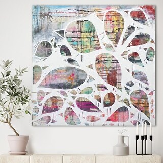 Designart "Matrix of Drops On Colorfields" Modern & Contemporary Canvas ...
