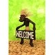 Wooden Handmade Primitive Tribal Statue Holding Welcome Sign Wall ...