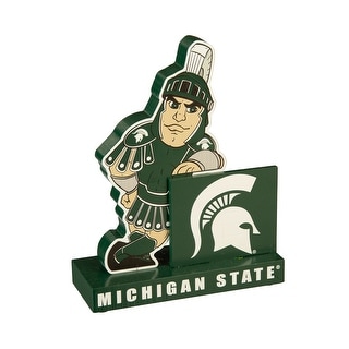 8 in. Wooden Mascot Statue with Team Logo, Michigan State University ...