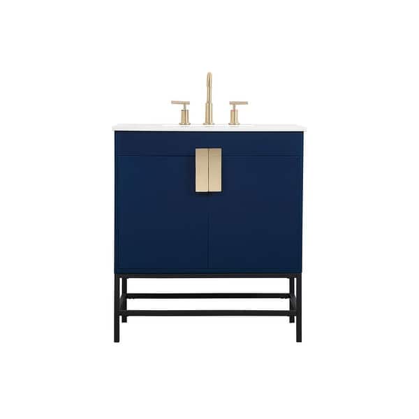 Elegant Decor 30 inch Single Bathroom Vanity in Blue - Bed Bath ...