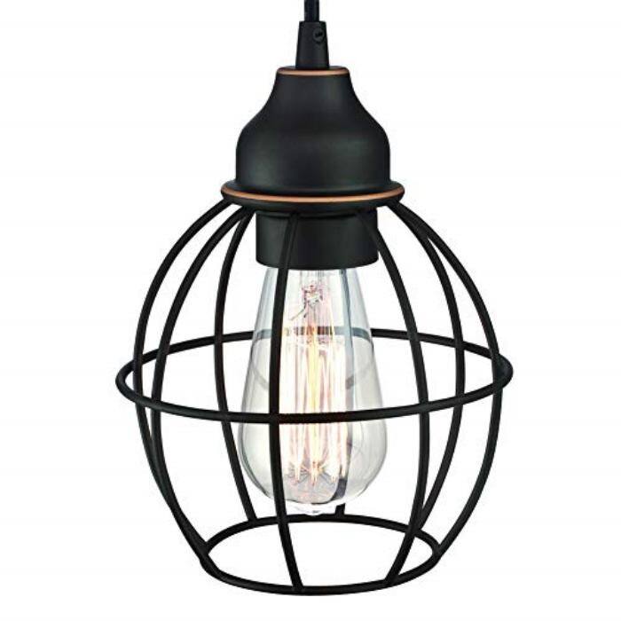 Vintage cage edison pendant light with 2 pack - Overstock - 30888677