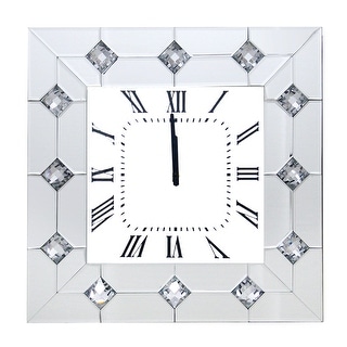 Roman Numerals Analog Clock Quartz Chime Mirrored Wall Clock - Bed Bath ...
