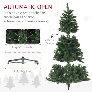 7.5ft Unlit Artificial Christmas Tree with 1346 Tips and Flame ...