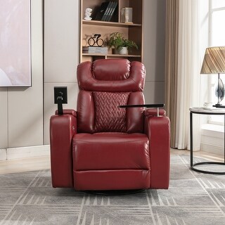 With Comforable Backrest, Tray Table 270 Degree Swivel PU Leather Power ...