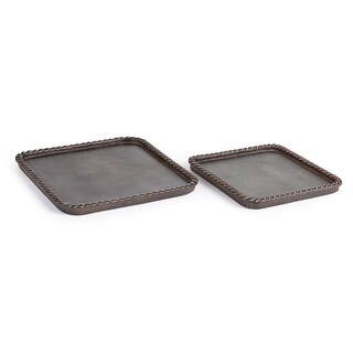 Langley Square Trays, Set Of 2 - Black - Bed Bath & Beyond - 39756812
