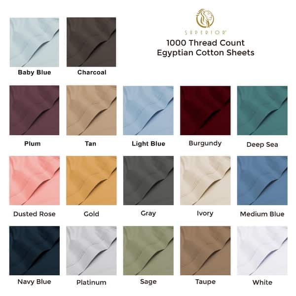 Superior Egyptian Cotton 1000 Thread Count Eco-Friendly Solid Sheet Set ...