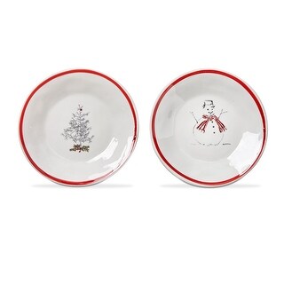 Snowman + Tree Appetizer Plate Asmt/2 - Bed Bath & Beyond - 39855504