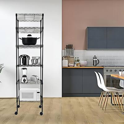 6-Tiers Steel Wire Shelving Kitchen Storage Rack Organizer Unit With ...
