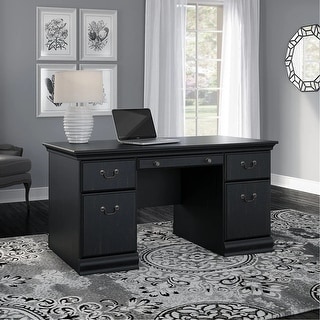 Creative k Varna 60-inch Executive Desk in Antique Black - Bed Bath ...