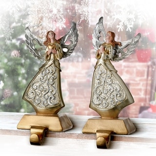 10.5" Resin Filigree Angel Stocking Holder Set of 2 - Bed Bath & Beyond ...
