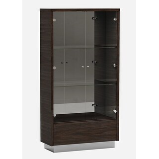 HomeRoots 43" Silver and Dark Brown Display Stand With Three Shelves ...