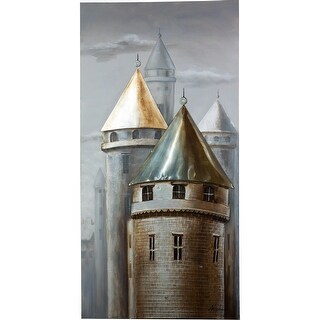 Muted Copper/Grey Town of Turrets Majestic Tower Handpainted 3D Effect ...