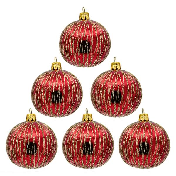 STP Goods 2.76" Red Ball Christmas Tree Ornament Set of 6 - Bed Bath ...