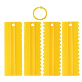 Plastic Scraper Jagged Tool for Cake Baking, Yellow, Pack of 4 - Yellow ...