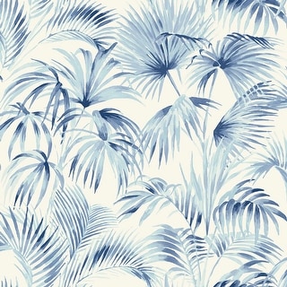 Chesapeake Manaus Blue Palm Frond Wallpaper - Bed Bath & Beyond - 37559846