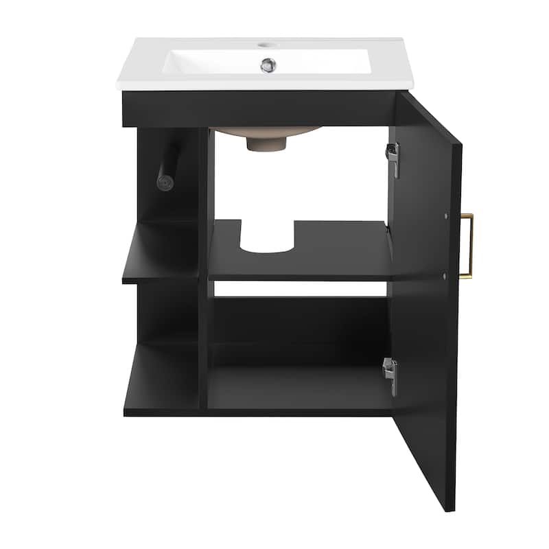 20" Wall Mounted Bathroom Cabinet with Side Cabinet Combo,Bathroom ...