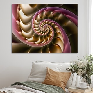 Designart "Fractal Spiral Flower In Vintage Rose Gold" Fractals Wall ...