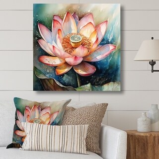 Designart "Pink Lotus Floral Dreams Iii" Floral Lotus Wall Art For ...