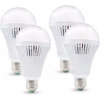 White Emergency LED Light Bulbs 4 Pack,Human Body Induction Intelligent ...