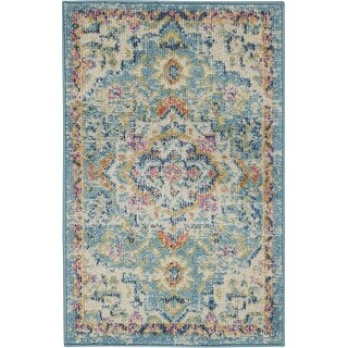 Light Blue and Ivory Distressed Rug - Bed Bath & Beyond - 34208129