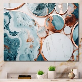 Designart "Ocean Marble Hald Circle Abstract Ii" Abstract Marble Wall ...
