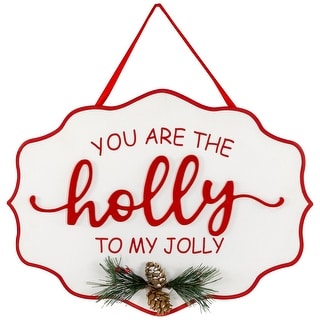 Hanging Pinecone "You Are The Holly To My Jolly" Christmas Wall Sign ...