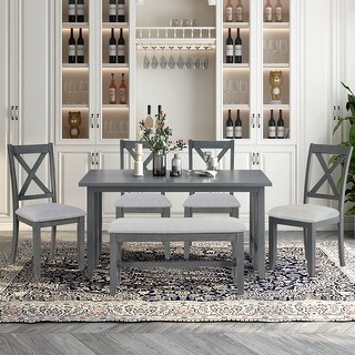 Creative Dining Table Set with 4 Chairs and Bench for Dining Room - Bed ...