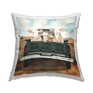 Stupell Cows In Pickup Truck Printed Outdoor Throw Pillow Design by ...