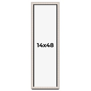 14x48 Shadow Box Frame Silver Real Wood Contemporary Shadowbox Display ...