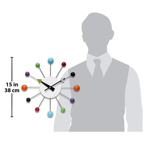 Orb Spoke 15 inch Mid-Century Modern Ball Wall Clock - 15 Inch - Bed ...