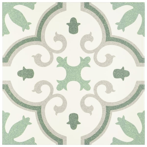 Merola Tile Monteca Green 9-3/4" x 9-3/4" Porcelain Floor and Wall Tile ...