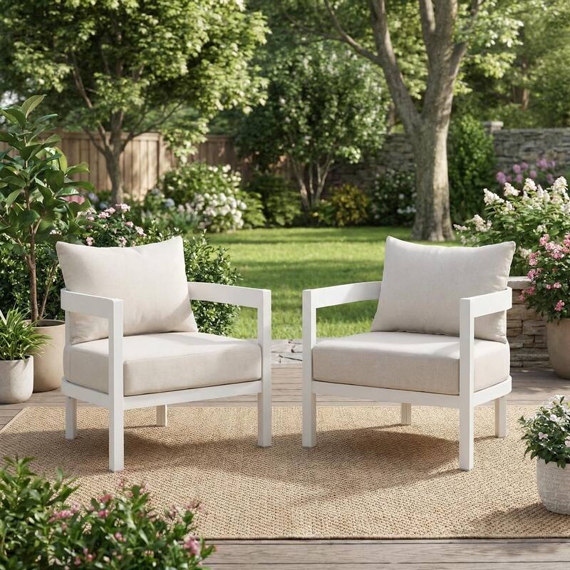 Christopher Knight Home - Modern 27.6" Outdoor Curved Patio Club Chair ...