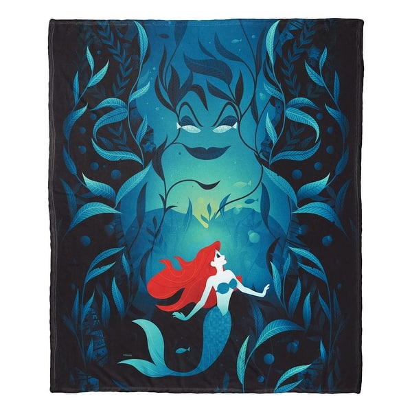 Disney Little Mermaid Classic Ariel And Ursula Silk Touch Throw Blanket ...
