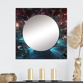 Designart "Liquid Crystal Atom II" Fractals Wall Mirror - Abstract ...