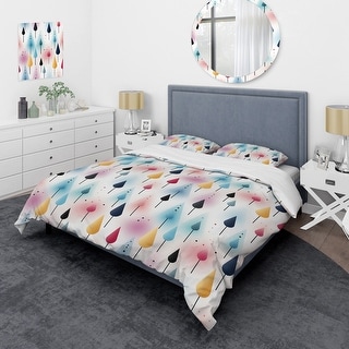 Designart "Pastel Scandinavian Geometric Shapes" Pink Modern Bedding ...
