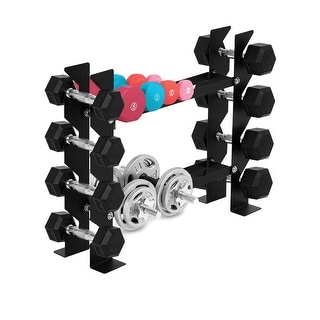 Dumbbell Stand Free Weight Stand 4 Tiers 400LB Capacity Compact ...