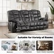 3 Seat Manual Reclining Sofa, Soft Fabric with Padded Headrest, 85 ...