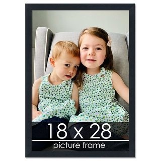 18x28 Contemporary Black Complete Wood Picture Frame with UV Acrylic ...