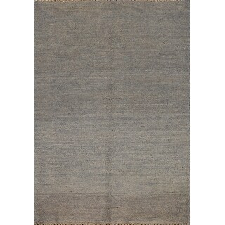 Contemporary Gabbeh Oriental Foyer Rug Hand-Knotted Grey Wool Carpet ...