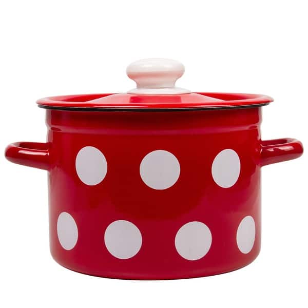 STP Goods 5.8-qt Red White Polka-dot Enamel on Steel Pot - Bed Bath ...