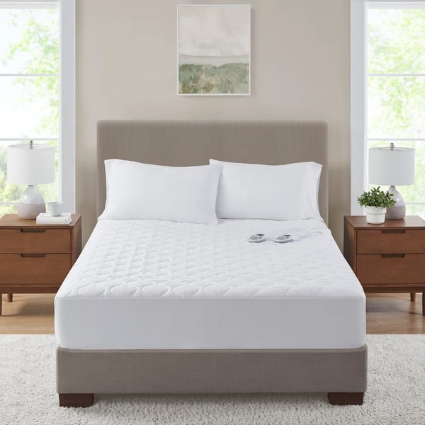 Serta Microfiber Heated White Mattress Pad - Bed Bath & Beyond - 38190052