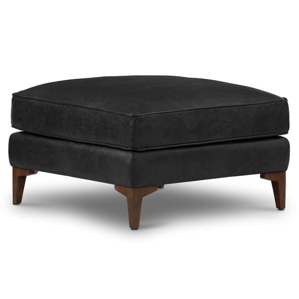 Poly and Bark Essex Ottoman - Genuine Italian Leather - Bed Bath ...