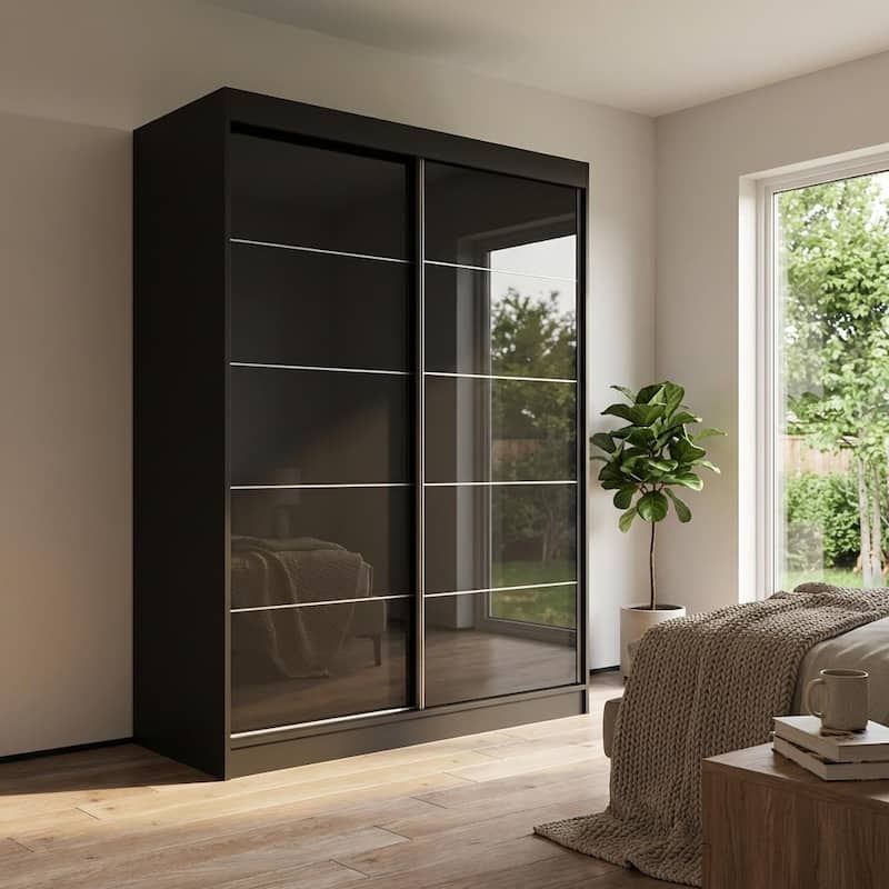 Meble Furniture Aria 2-Door 59-Inch Wide High Gloss Modern European ...