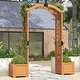 Gymax Garden Arbor with Planter Wooden Planter Arch with Trellis - Bed ...