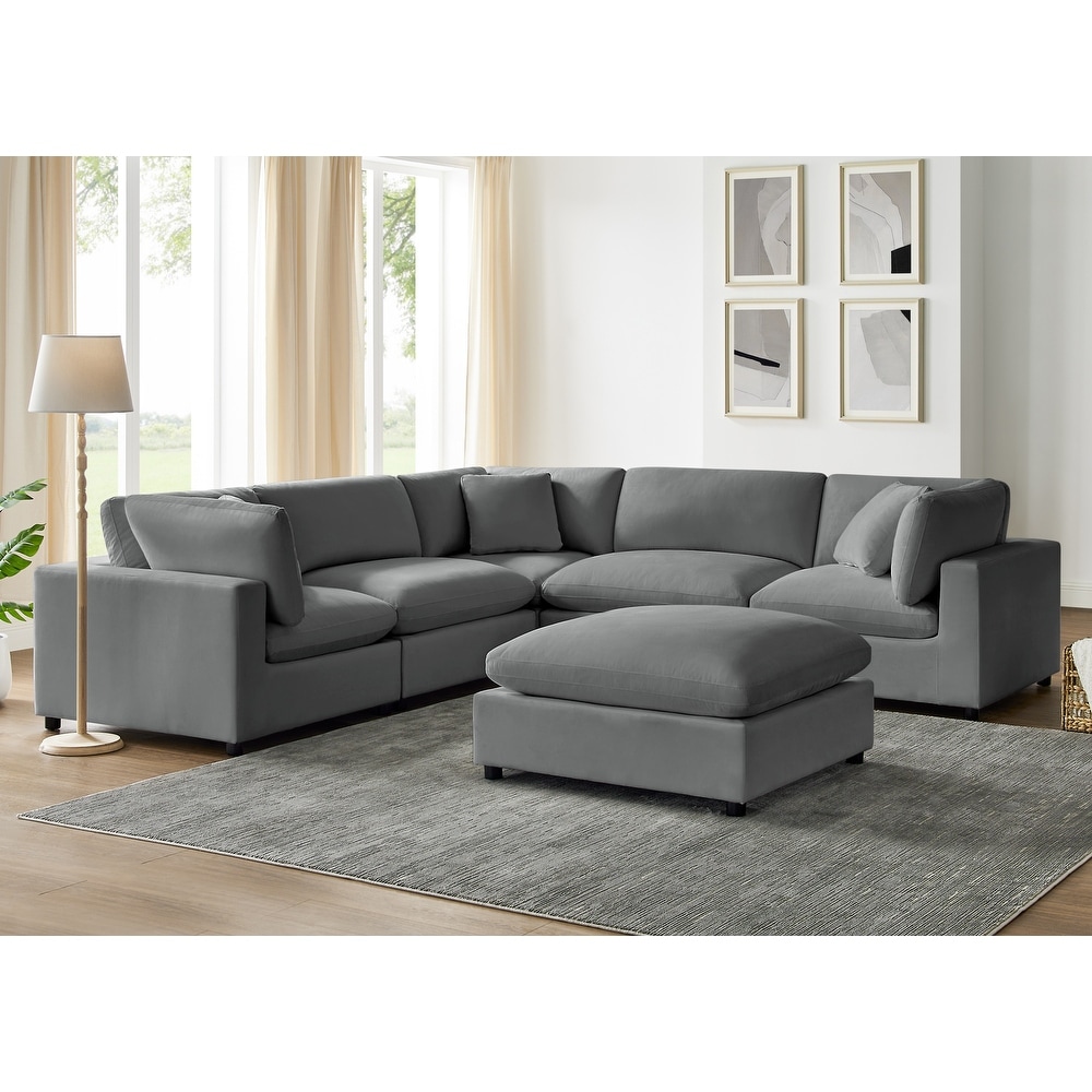 gray microfiber sectional couch