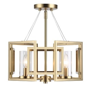 Marco 4-Light Semi-Flush in Brushed Champagne Bronze with Clear Glass ...